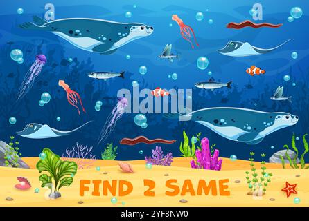 Find two same water animals. Under the sea matching activity for ...