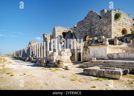 Scenic ruins of Perge. Roman gate. Turkey Stock Photo - Alamy