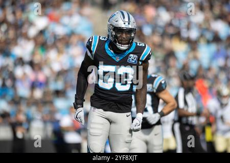Carolina Panthers linebacker Claudin Cherelus (53) rushes during the ...