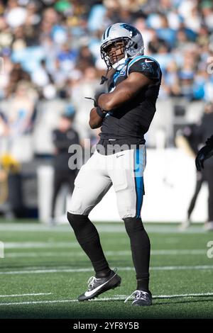 Carolina Panthers cornerback Michael Jackson runs against the Atlanta ...