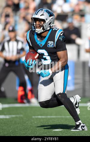 Carolina Panthers running back Raheem Blackshear (3) returns a kickoff ...