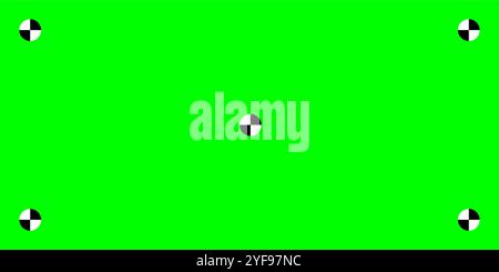 Greenscreen background with white tracking cross marks. Chromakey ...
