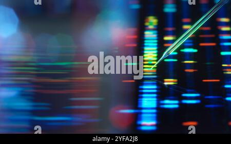 Gene Editing, Conceptual image of a micro pipette editing human DNA ...