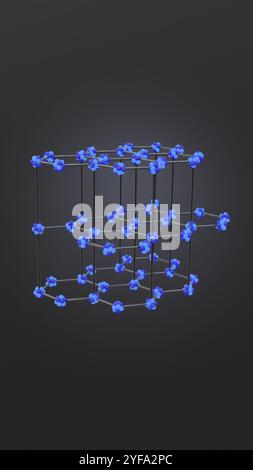 Model of graphite molecular structure on green reflective background ...