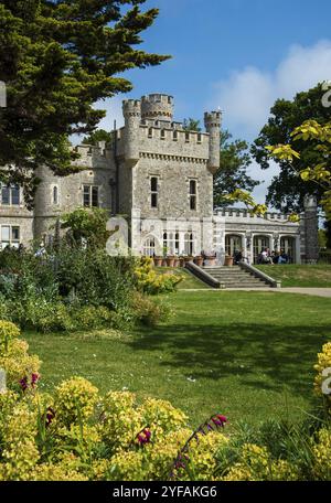 Whitstable castle landmark . Old medieval fort view and public gardens ...