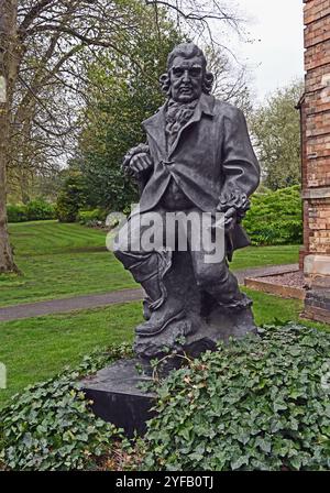 Sculptor Peter Walker with his bronze statue of St Chad, first Bishop ...