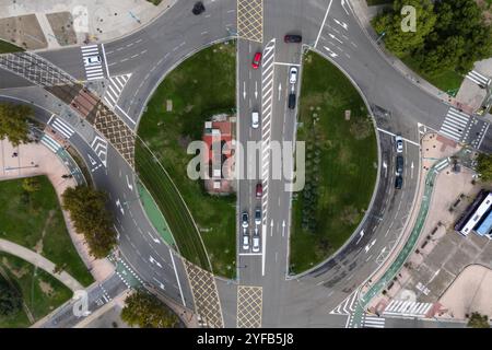 Aerial view of a roundabout in Zaragoza, Spain Stock Photo - Alamy