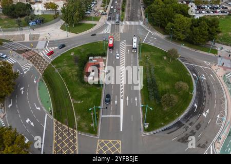 Aerial view of a roundabout in Zaragoza, Spain Stock Photo - Alamy