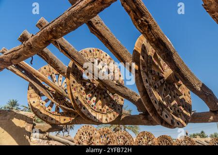 Pulleys of Bir Haddaj, one of the largest and oldest wells in the ...