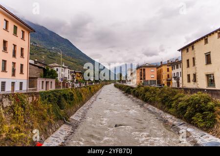 Tirano, Italy - September, 2024: Town of Tirano, Province of Sondrio ...