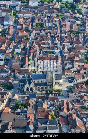 Coutances (Normandy, north-western France): aerial view of the town ...