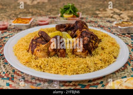 Chicken kabsa, meal in Saudi Arabia Stock Photo - Alamy