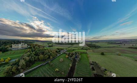 An aerial view of Belvoir Castle near Melton Mowbray in Leicestershire ...