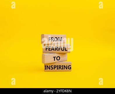 From Fearful to Inspiring symbol. Concept words From Fearful to ...