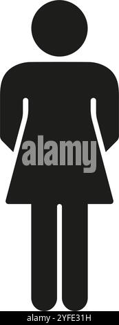 Single Female Human Figure Silhouette Icon. Woman Person Solid Symbol ...