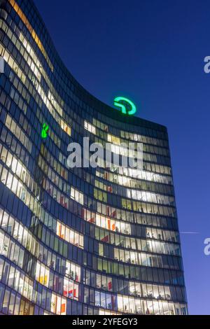 OMV headquarters, new OMV logo Vienna 02. Leopoldstadt Wien Austria ...