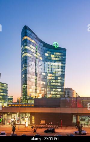 OMV headquarters, new OMV logo, subway line U2 Vienna 02. Leopoldstadt ...