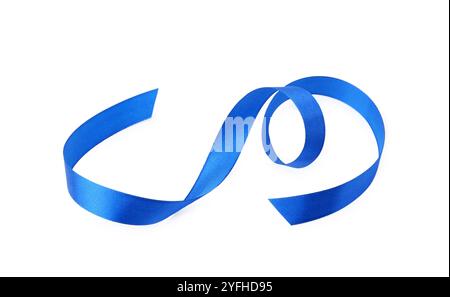 One beautiful blue ribbon isolated on white Stock Photo - Alamy
