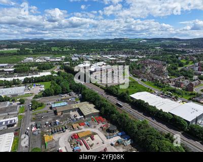 Aerial drone view of A9 dual carriageway at Inveralmond Perth Stock ...