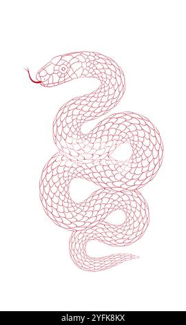 cartoon snake pattern with red line stroke Stock Vector Image & Art - Alamy