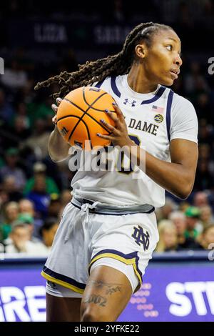 Notre Dame forward Liatu King (20) shoots against the Clemson during ...