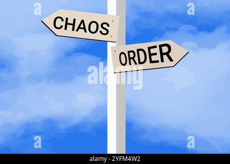 Chaos and order business concept flat style design vector illustration ...