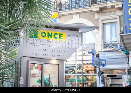 once lottery ticket kiosk on a street in tarragona catalonia spain ...