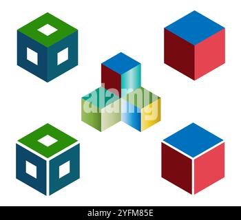 Abstract overlapping colorful shapes. Geometric art background, pattern ...