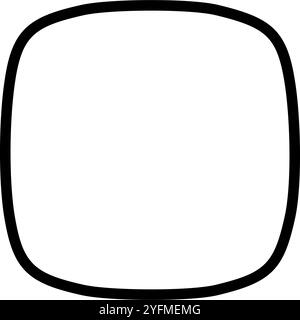 Squircle or square with rounded borders shape. Simple geometric curvy ...