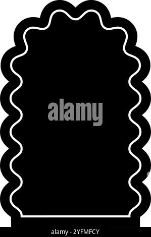 Arch shape with wavy borders. Archway form with curvy edges. Window or ...