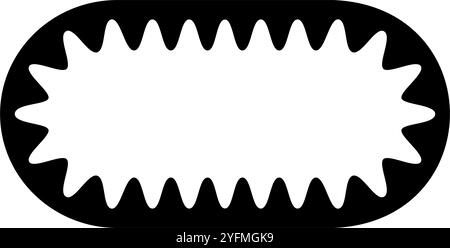 Oval rectangular frame with wavy edges. Cute shape with undulated ...