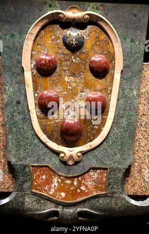 The Medici family symbol in the Medici Chapel in Florence Italy Stock ...