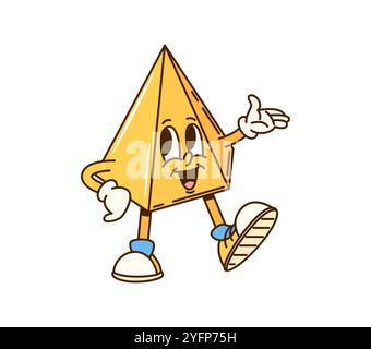 Cartoon groovy math geometric hexagon figure. Isolated vector playful ...