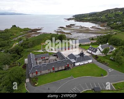 Aerial view of Torabhaig scotch whisky distillery at Teangue, Isle of ...