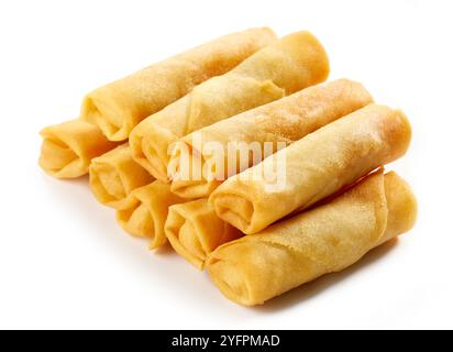 fried springrolls isolated on white background Stock Photo - Alamy
