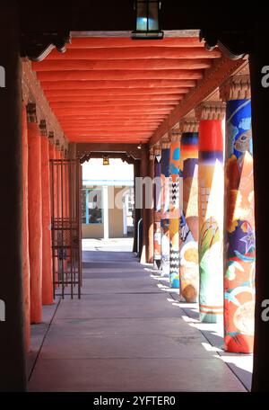 The Art Columns, inspired by indigenous art with regional colours, at the Museum of Contemporary ...