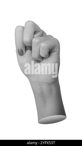 female hand with the thumb positioned between the pinky and ring finger ...