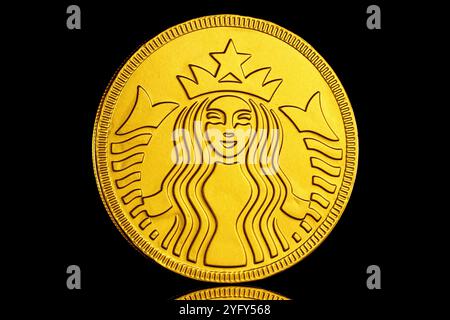 Starbucks Chocolate Coin Stock Photo - Alamy