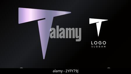 Geometric triangular W letter, funky dynamic logo, modern comic cartoon ...