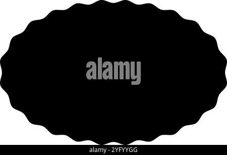 Oval frame with curvy borders. Elliptic shape with wriggly edges. Text ...