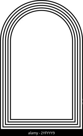 Archway shapes. Concentric arch geometric figures in trendy boho style ...