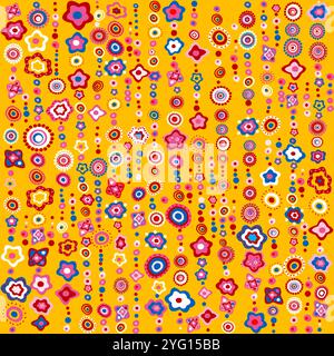 Abstract seamless floral pattern with dots and leaves. Ornamental ...