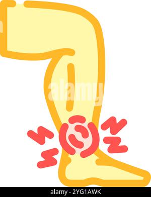 swelling inflammation disease symptom color icon vector. swelling ...