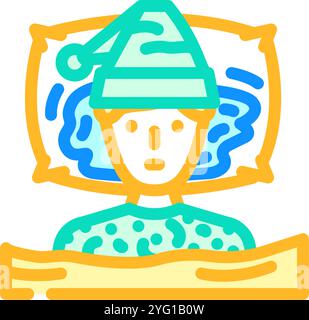 night sweats disease symptom color icon vector. night sweats disease ...