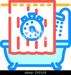 shorter showers water saving color icon vector illustration Stock ...