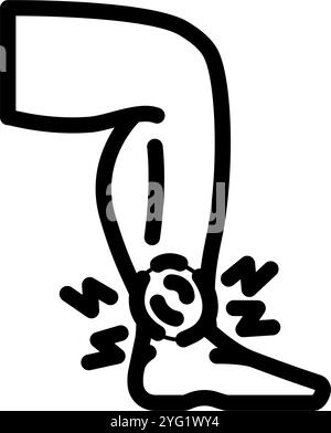 swelling inflammation disease symptom line icon vector. swelling ...