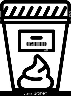 infested stool sample line icon vector illustration Stock Vector Image ...