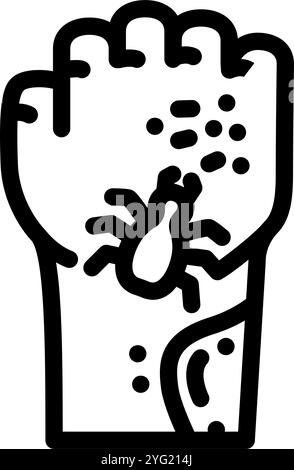 bites stings household injury accident line icon vector illustration ...