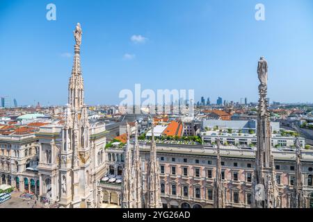 Panoramic views of Milan from the spires of the Milan’ Dome, Torre ...