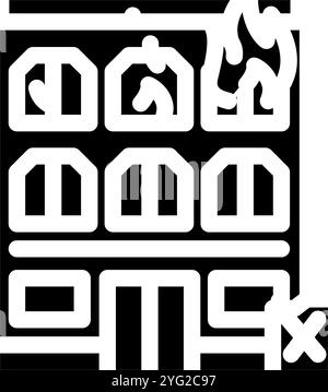 arson crime glyph icon vector. arson crime sign. isolated symbol ...